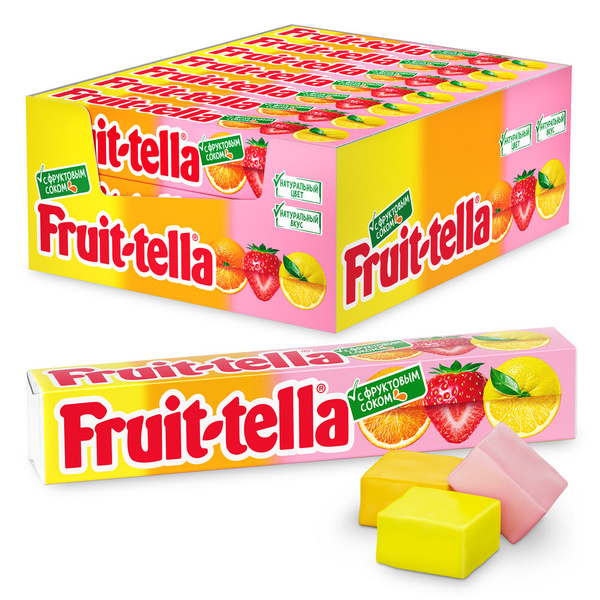 Жевательные конфеты Fruittella Ассорти, апельсин, лимон и клубника, 21 шт х 41 г купить на OZON ...