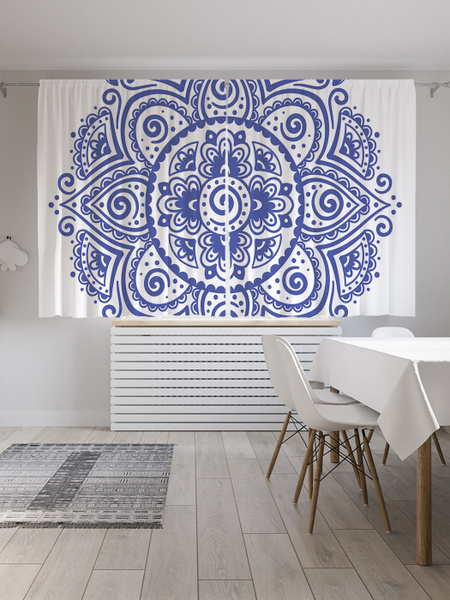 Фотошторы для кухни и спальни JoyArty Oxford DeLuxe "Восточная мандала", 2 полотна со шторной ...
