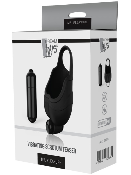 Мужской подхват-стимулятор для мошонки с вибрацией "MR. PLEASURE VIBRATING SCROTUM TEASER ...