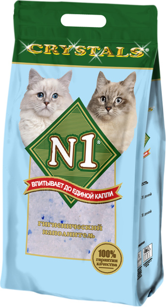 Наполнитель N1 Crystals для кошек, силикагелевый, 3 л, 1.21 кг - купить ...