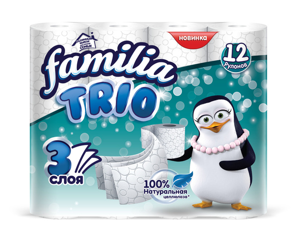 Туалетная бумага Familia Trio 12 рулонов 3 слоя - купить с доставкой по ...