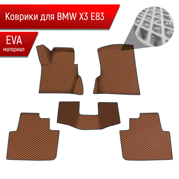 Коврики в салон автомобиля Richmark Romb EVA X3E83, цвет черный, коричневый - купить по выгодной ...
