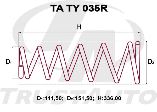 Пружина ходовой части TRUSTAUTO TA TY 035R купить c доставкой на OZON по низкой цене (680992866)