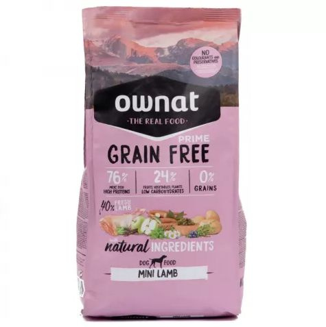 OWNAT GF PRIME сухой корм для собак мелких пород с ягненком 3 кг ...