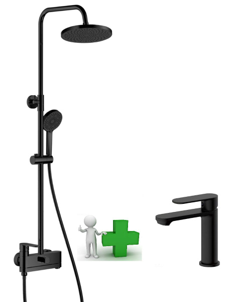 Душевой комплект;- душевая система с тропическим душем и смеситель для раковины, Haiba HB24590-7 ...