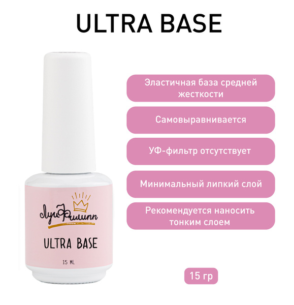 Луи Филипп эластичная прозрачная база для ногтей Ultra Base, 15g - купить с доставкой по ...