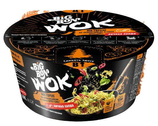 Лапша Big Bon Wok Ми-Горенг по- индонезийски с соусом Spicy Chili , 85г. 24шт. - купить с ...