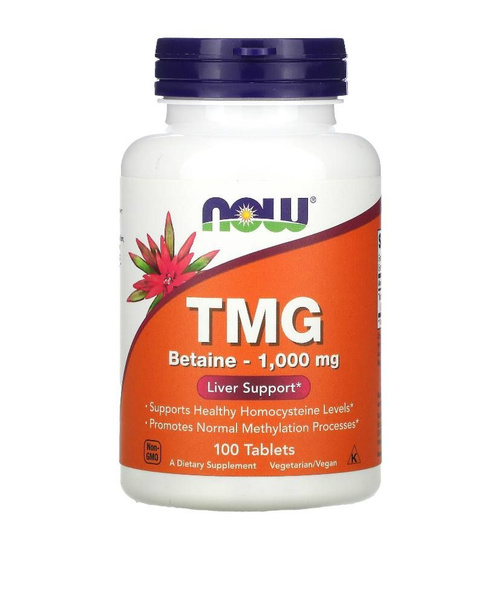TMG, NOW Foods, 1000 мг, 100 таблеток - купить с доставкой по выгодным ...