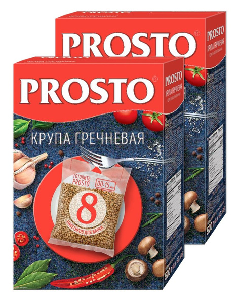 Гречневая ядрица Buckwheat Prosto 500г (8 х 62,5г) 2 упаковки - купить ...