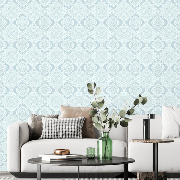 Серо-голубые обои с орнаментом decoracion #7120403, 300х280см - купить ...