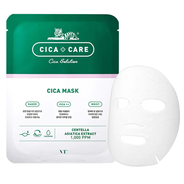 Тканевая маска с центеллой азиатской Cica Mask, VT cosmetic, 28гр ...