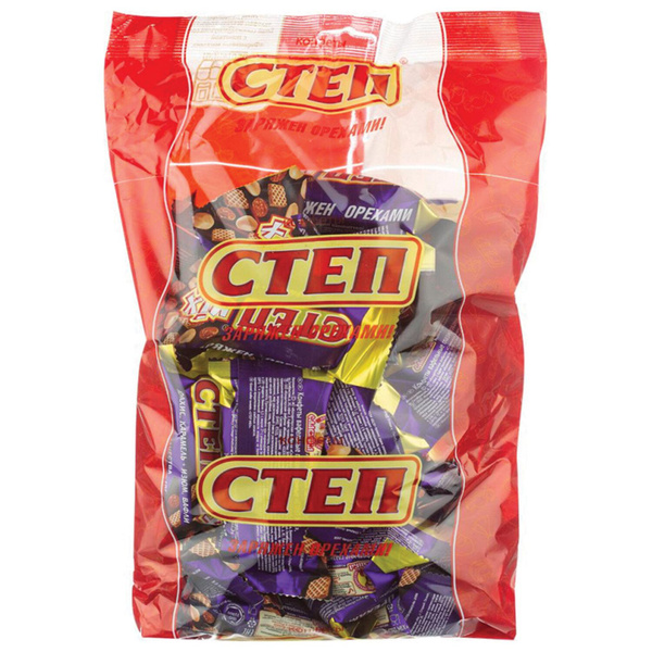 Конфеты шоколадные СЛАВЯНКА Степ Mix с изюмом арахисом и карамелью 1000 г пакет 40685