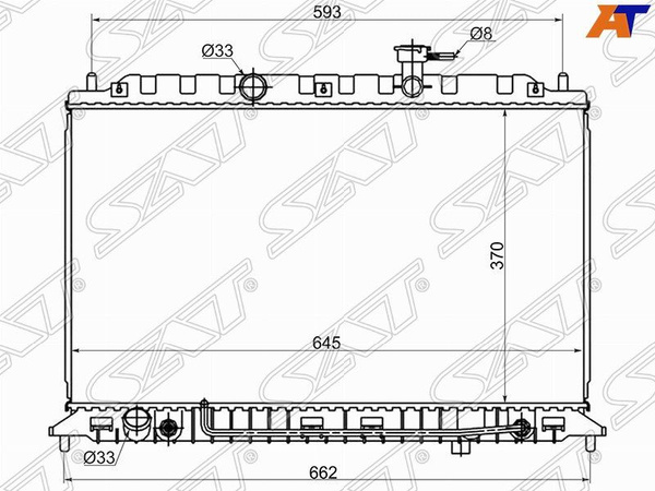 Радиатор KIA RIO II 1.4/1.6 2005- SAT киа рио - SAT арт. SGKI000405 ...
