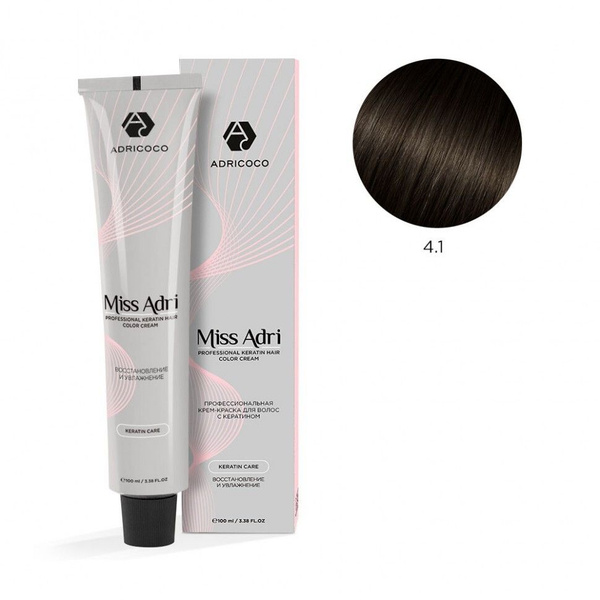 Adricoco Miss Adri Color Cream Крем-краска для волос 4/1 коричневый пепельный 100мл купить на ...