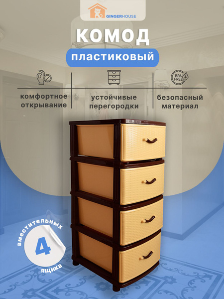 Комод elfplast Комод_016578_2_elfplast, 39.5x49.5x86 см, 4 ящ. - купить по выгодной цене в ...