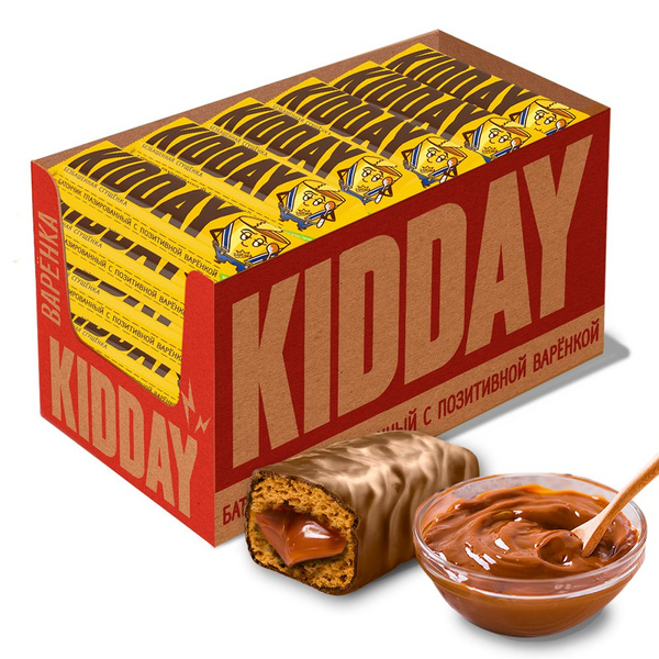 Батончики шоколадные KIDDAY вареная сгущенка, 30 шт. по 40 гр. - купить ...