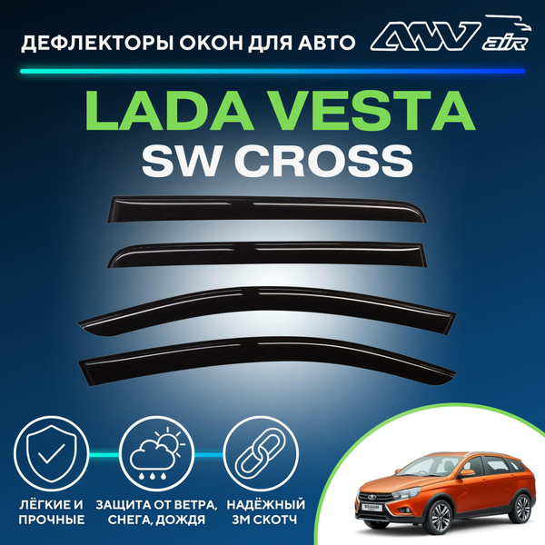 Дефлектор для окон ANV air Деф_Бок_Лада_Веста_СВ_Кросс Priora купить по ...