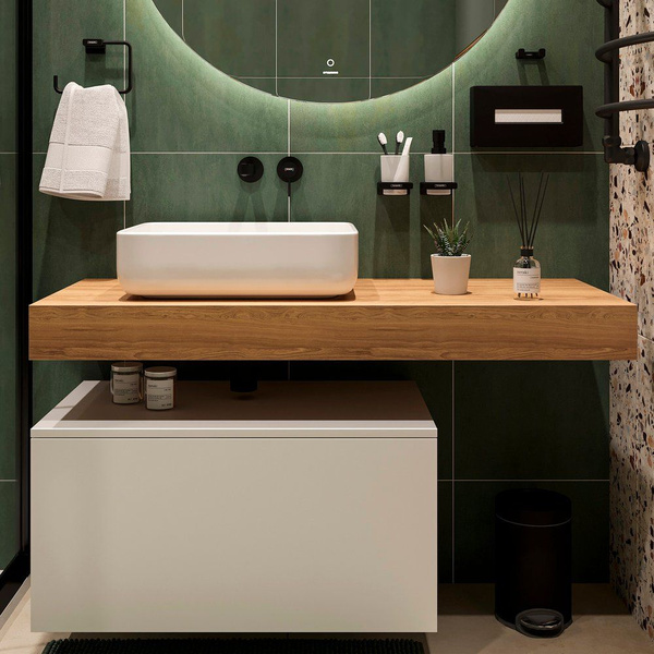 Столешница STWORKI Ольборг 120 дуб французский, без отверстий,, с тумбой 80 купить на OZON по ...