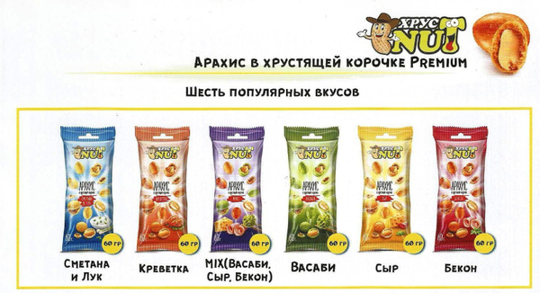 Арахис к пенному "Ассорти" в хрустящей корочке, 6 шт по 60г. ХрустNut ...