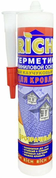 Герметик кровельный каучуковый прозрачный Rich купить на OZON по низкой ...