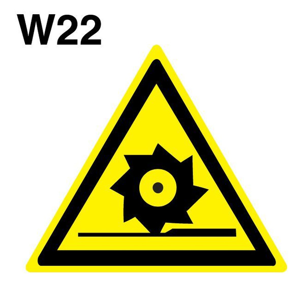 Несветящийся, треугольный, предупреждающий знак W22 Осторожно. Режущие ...