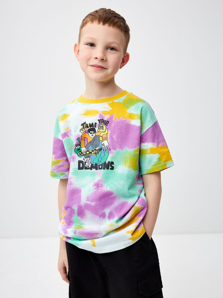 Футболка Мальчики SELA сиреневый, размер 146 прямой Повседневный Китай купить c доставкой на ...