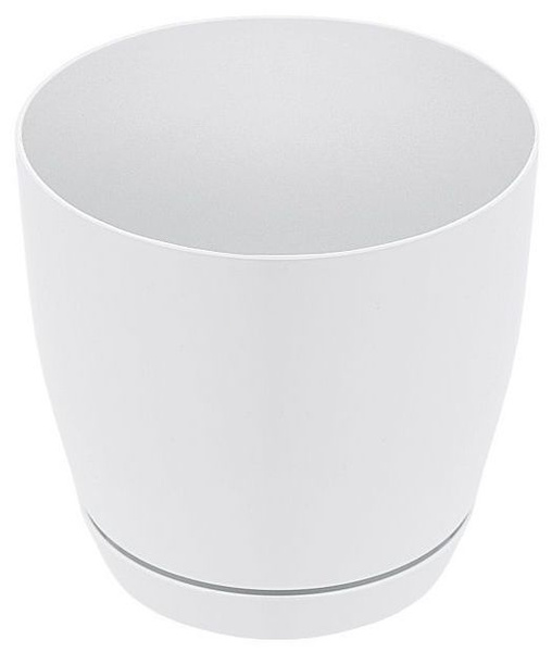 Кашпо настольное 1.3 л для цветов и растений, пластиковый цветочный горшок ElfPlast Глория №2 ...