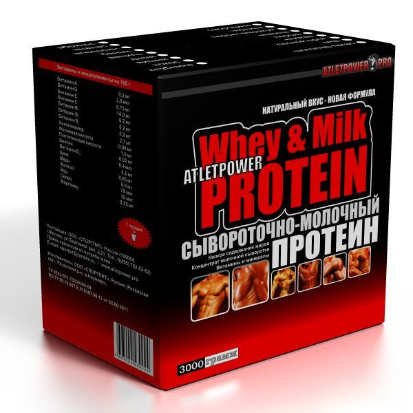 Whey & Milk протеин Atlet Power Pro с витаминами и минералами 3000 г 60 ...