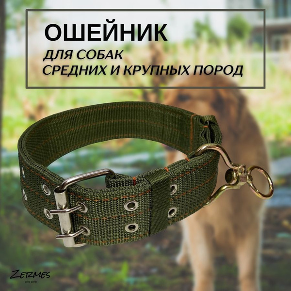 Ошейник для собак Ошейник для собак крупных пород 50мм хаки купить с