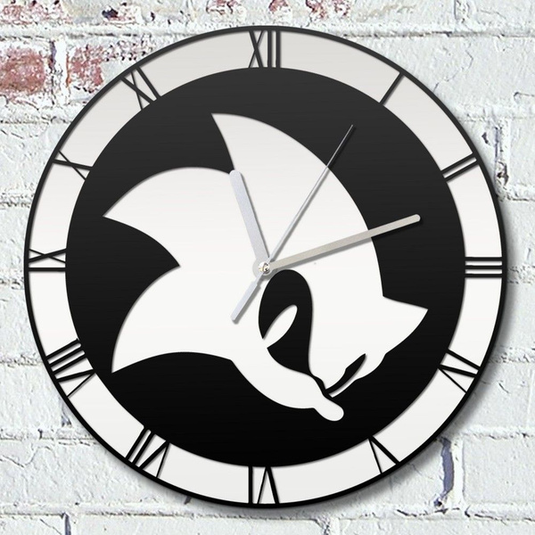 Настенные деревянные бесшумные часы игры соник Sonic супер ежик 2032 купить по низкой