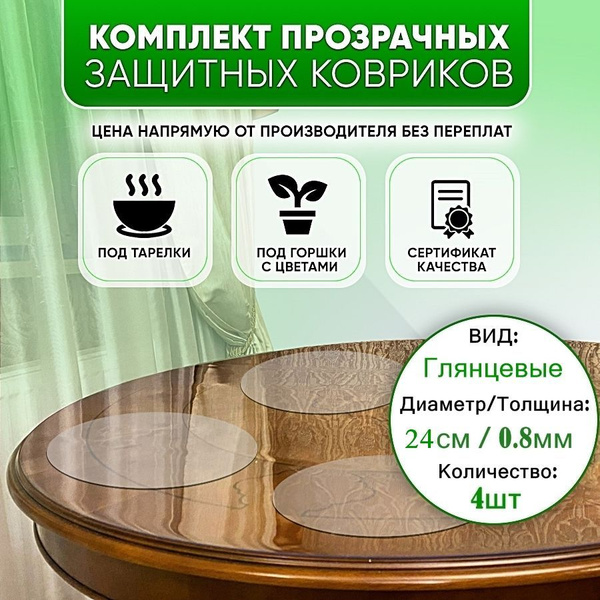 Защитные круглые сервировочные салфетки под тарелки 24см 4шт - купить в ...