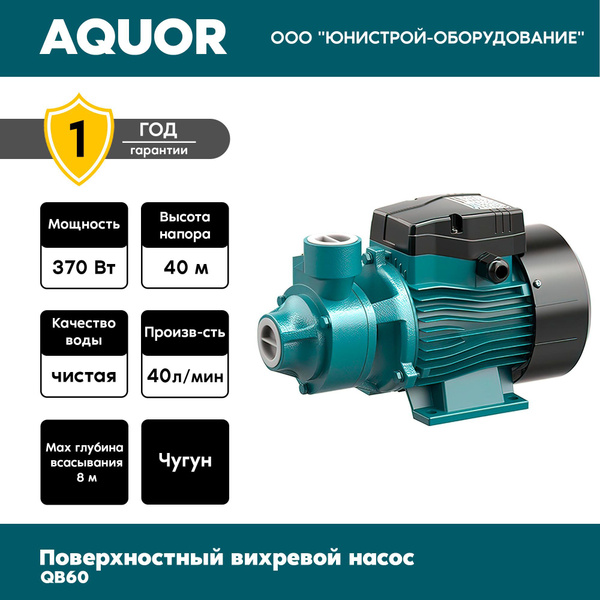 Насосная станция Aquor QB60, 220 л/мин купить c доставкой на OZON по ...