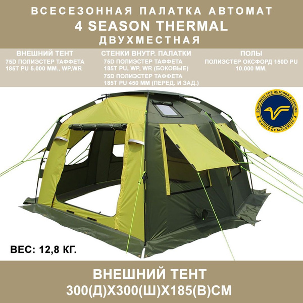 Характеристики Всесезонная палатка на быстро сборном каркасе World of ...