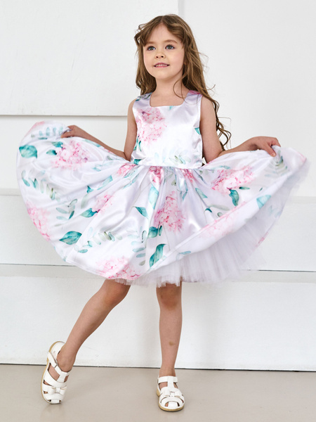 Праздничное платье LELUkids для девочки Лада, белый, р-р 104, Девочки, На любой сезон, размер ...