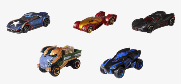 Коллекционный набор машинок Hot Wheels Character Cars Marvel Avengers 5 ...
