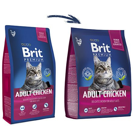 Brit Premium Adult Chicken / Сухой корм Брит Премиум для взрослых кошек ...