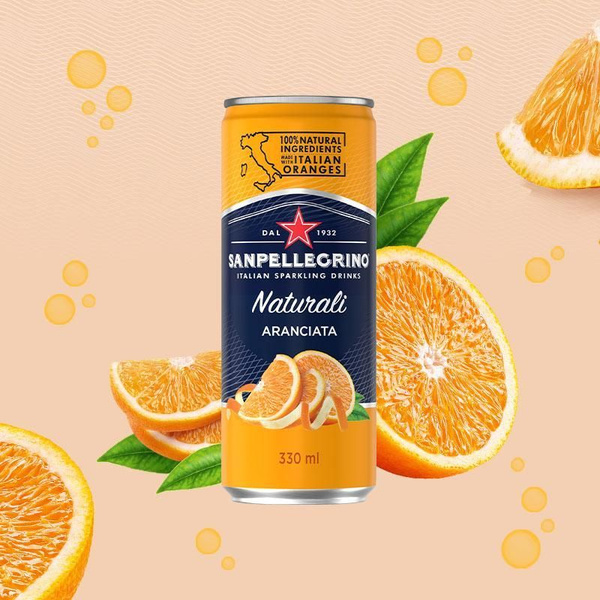 Газированный напиток S.Pellegrino / Сан Пеллегрино со вкусом Апельсина ...