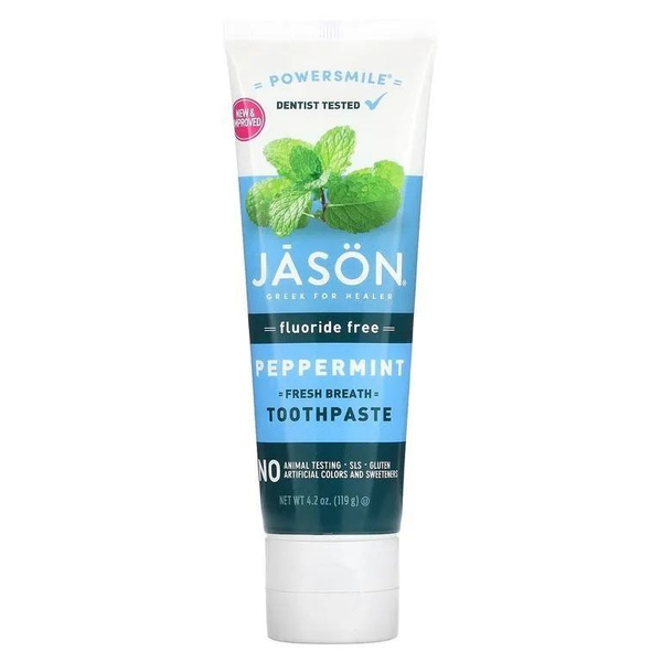 Jason Natural, PowerSmile, отбеливающая зубная паста, перечная мята ...