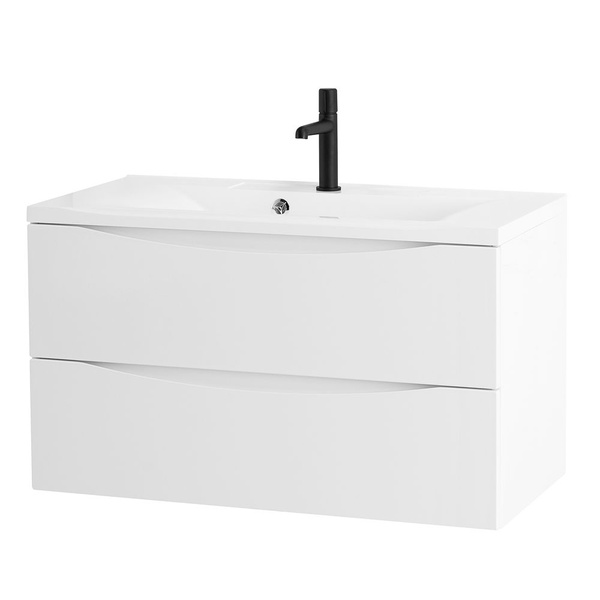 BelBagno Тумба с раковиной, MARINO 110 Bianco Lucido, раковина белая ...