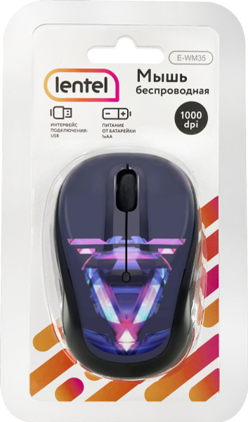 Мышь беспроводная LENTEL мышь-лента, черный, синий - купить по выгодной ...