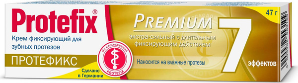 Protefix / Протефикс Крем для фиксации зубных протезов Premium экстра сильный, с мятным вкусом ...