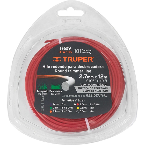 Леска для триммера Леска для триммера Truper 17629 2.7 мм 12 м круглая ...