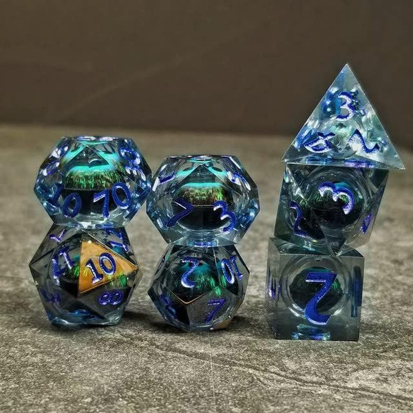 Кубики DND, Eye of the Shaker, Liquid Core, Sharp Edge Resin Polyhedron ...