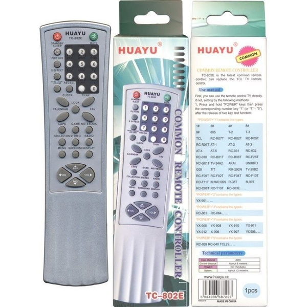 Пульт ДУ HUAYU Универсальный TC-802E для TCL - купить по выгодной цене в интернет-магазине OZON ...