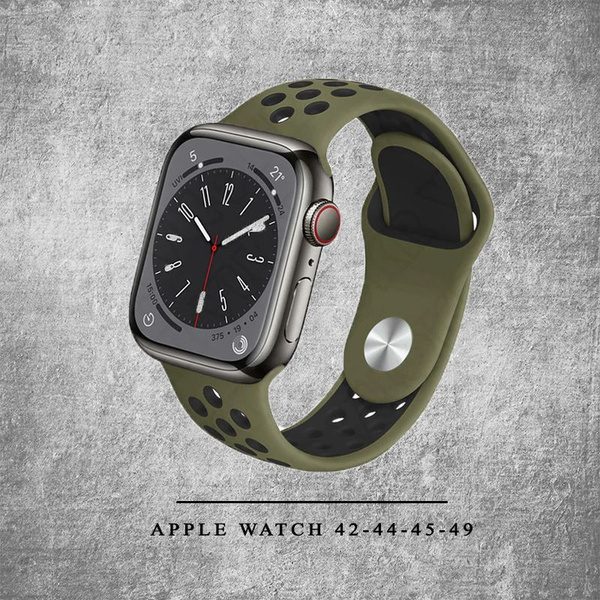 Силиконовый ремешок для Apple Watch Silicone 42-44-45-49 мм / браслет ...