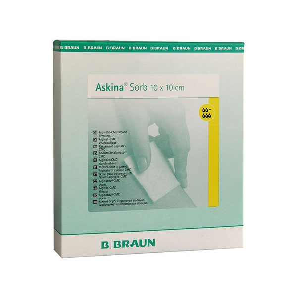 Аскина Сорб 10 х 10 см 15шт стерильная альгинатная гидроколлоидная ...