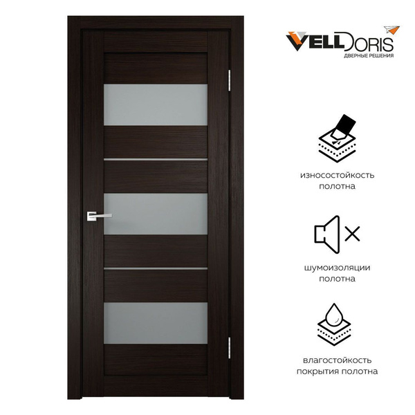 Дверной комплект VellDoris DUPLEX 12, венге, 900x2000, LR, стекло ...