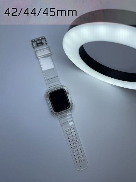 Силиконовый ремешок для Apple Watch 42mm 44mm 45mm, защитный чехол для ...
