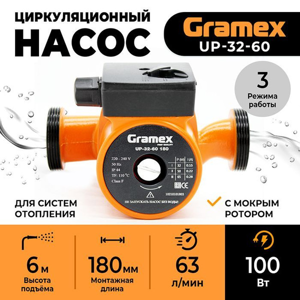Циркуляционный насос Gramex UP, 220 л/мин - купить по выгодной цене в ...