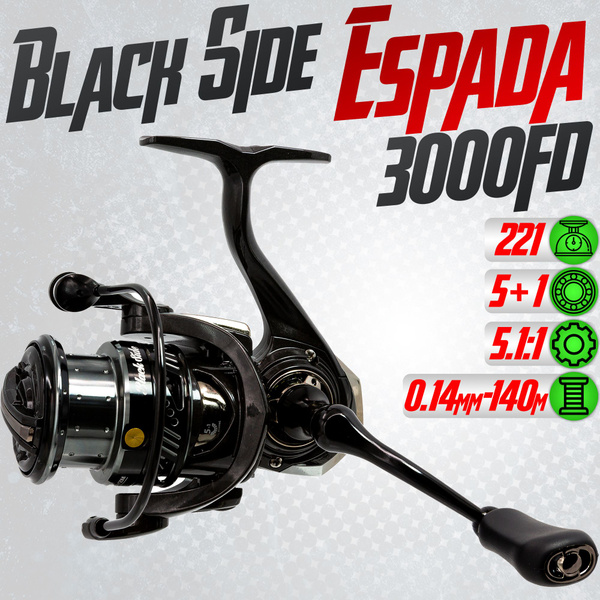 Катушка BLACK SIDE Эспада топ new, С передним фрикционом, 3000 ...